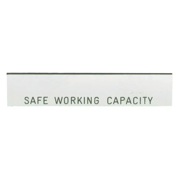 Safe Working Capacity Label - Blank - Hytek GB Ltd